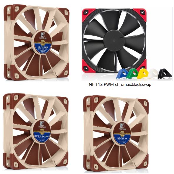 NOCTUA 120mm fan NF-F12 PWM/5V/chromax for coolers and radiators ...