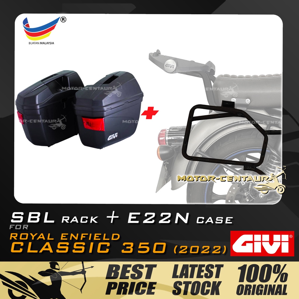 SET KOMBO KOTAK/BOX TEPI GIVI E22,E23,E22N,E23N_S_OR SIDE CASES + SBL SIDE BAGS HOLDER FOR ROYAL ...
