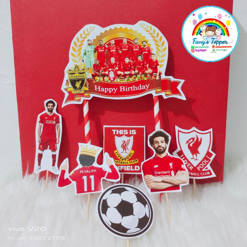 Liverpool topper tart topper Pudding topper birthday topper happy ...