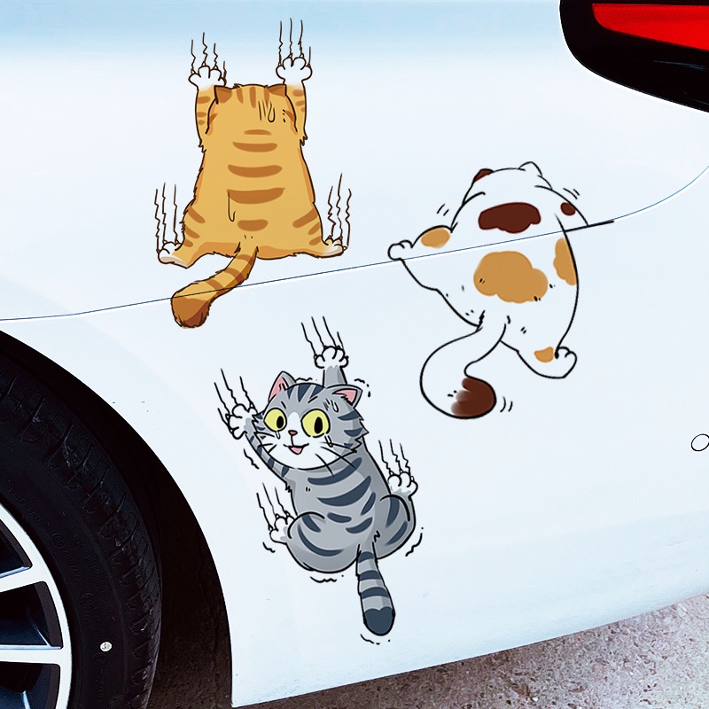 Cartoon Cute Funny Cat Car Bumper Window Decals Decorative DIY Vinyl ...
