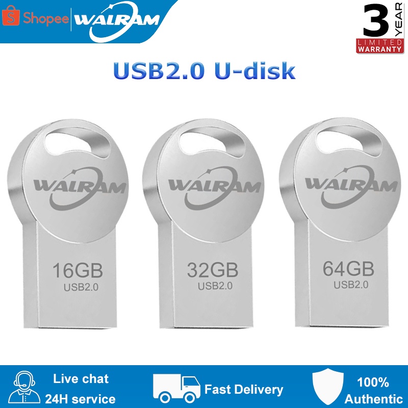 Walram USB2.0 High Speed Flash Drive Round Long Shape U Disk (16GB/32GB ...