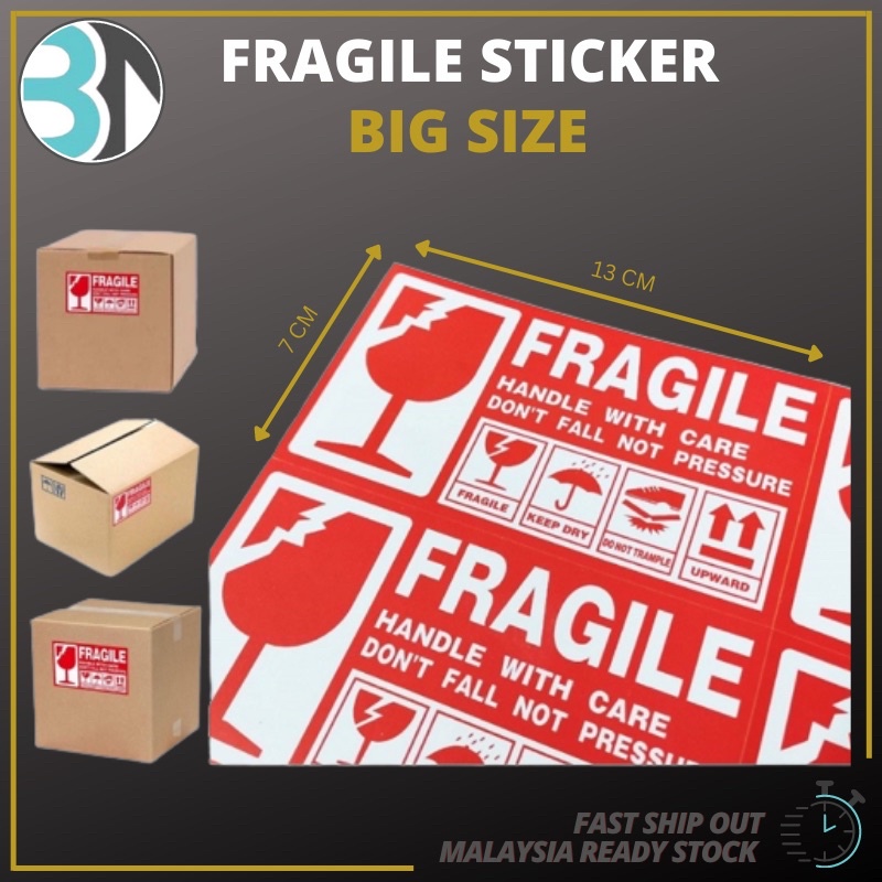 100pcs Fragile Sticker Warning Label Sticker Packing Label Warning ...