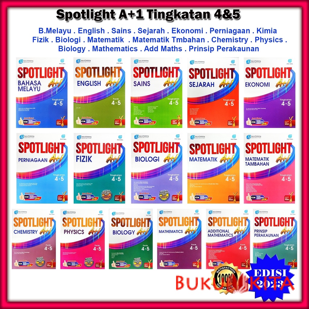 Buku Rujukan : Spotlight A+1 SPM Edisi 2023 - B.Melayu / Sains / Sejarah / Ekonomi / Sejarah ...