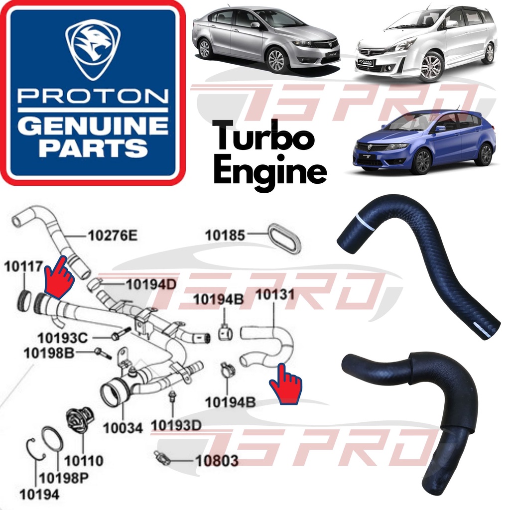 [1 Hose] Proton Exora Bold Preve CFE Turbo Suprima S Genuine Water Pump ...
