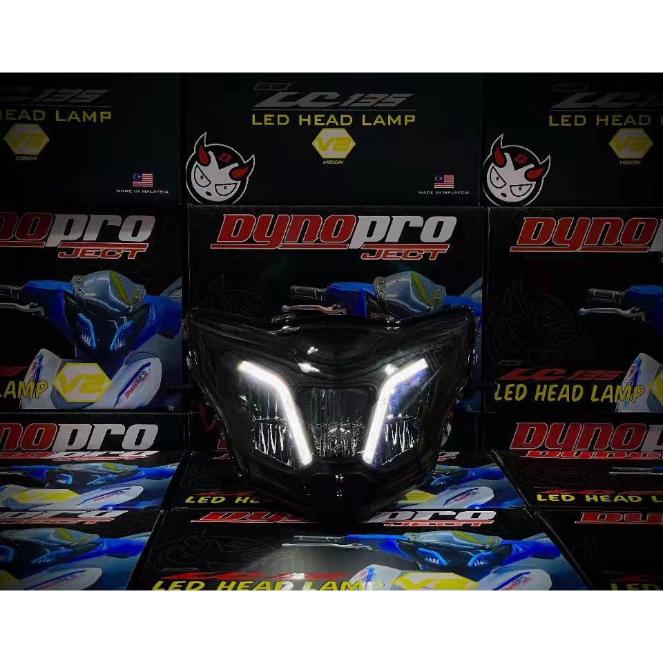 100% DYNOPRO DYNO PRO Yamaha LC135 V2-V7 LED Projector Head Lamp Super Terang Dyno Project Led ...