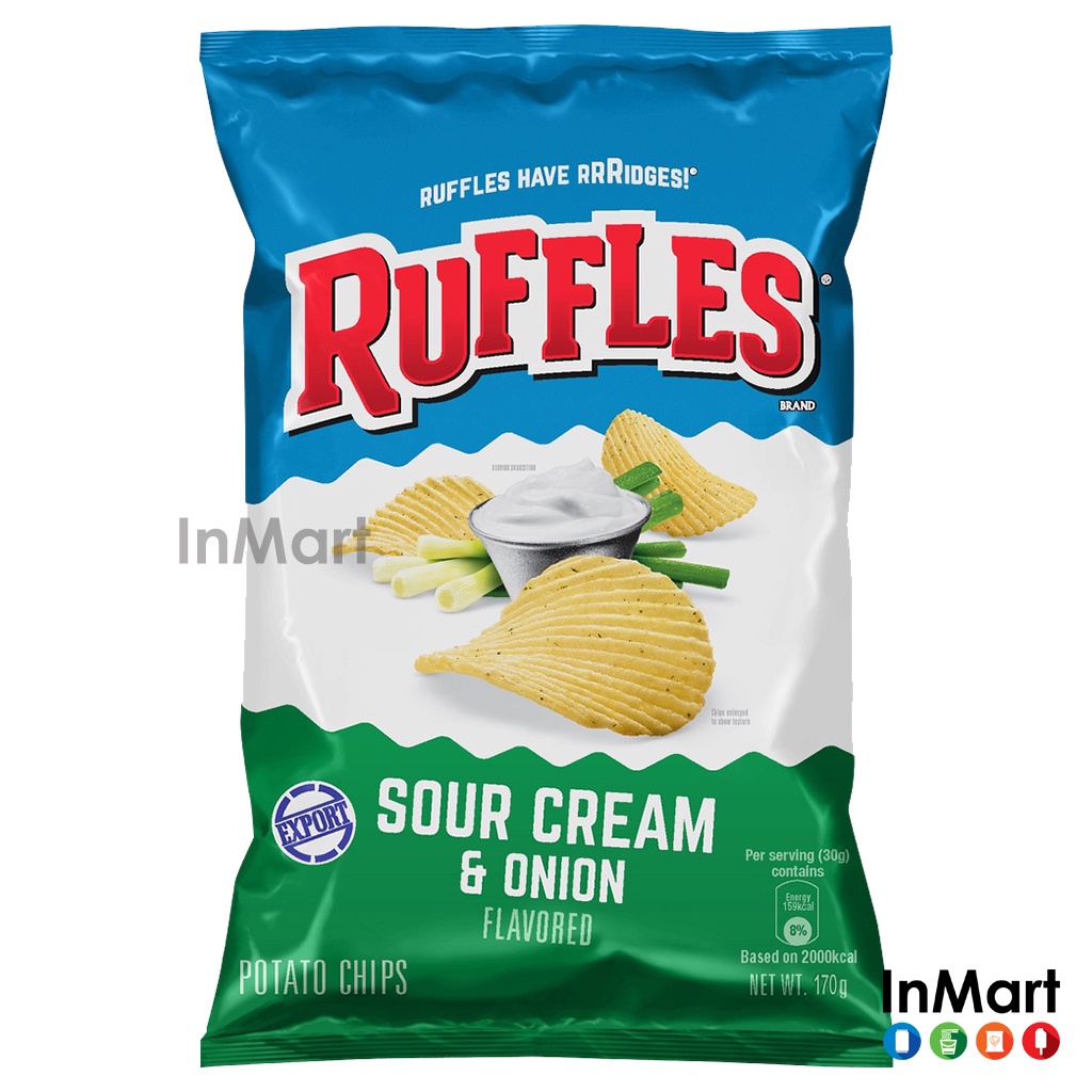 Ruffles Potato Chips Sour Cream & Onion 170g 莱芙士马铃薯片 酸奶油洋葱味 | Shopee ...