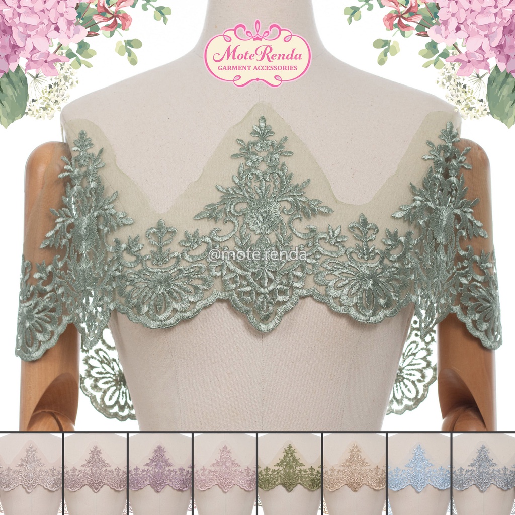 Lace lace 19cm wide (price per 50cm), code 5LKB1901 | Shopee Malaysia
