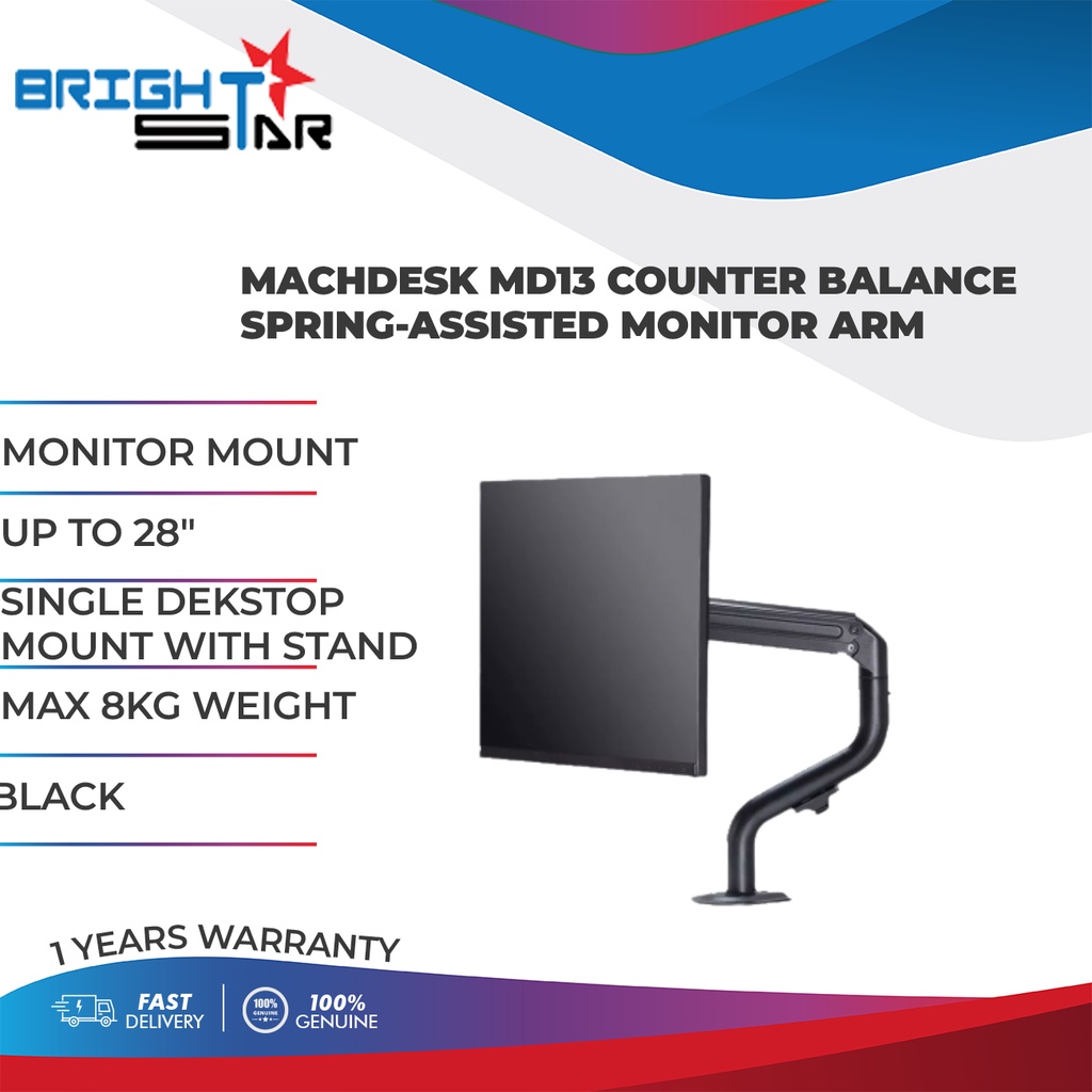 MACHDESK MD13 Counterbalance Spring-Assisted Monitor Arm With Stand (28 ...
