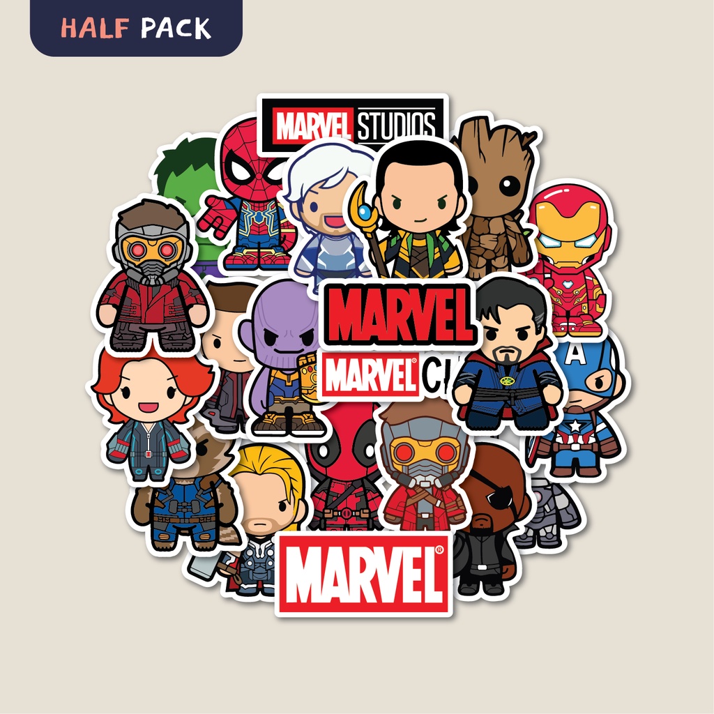 Chibi MARVEL STICKER PACK | Tumbler STICKER | Helmet SUITcase LAPTOP ...