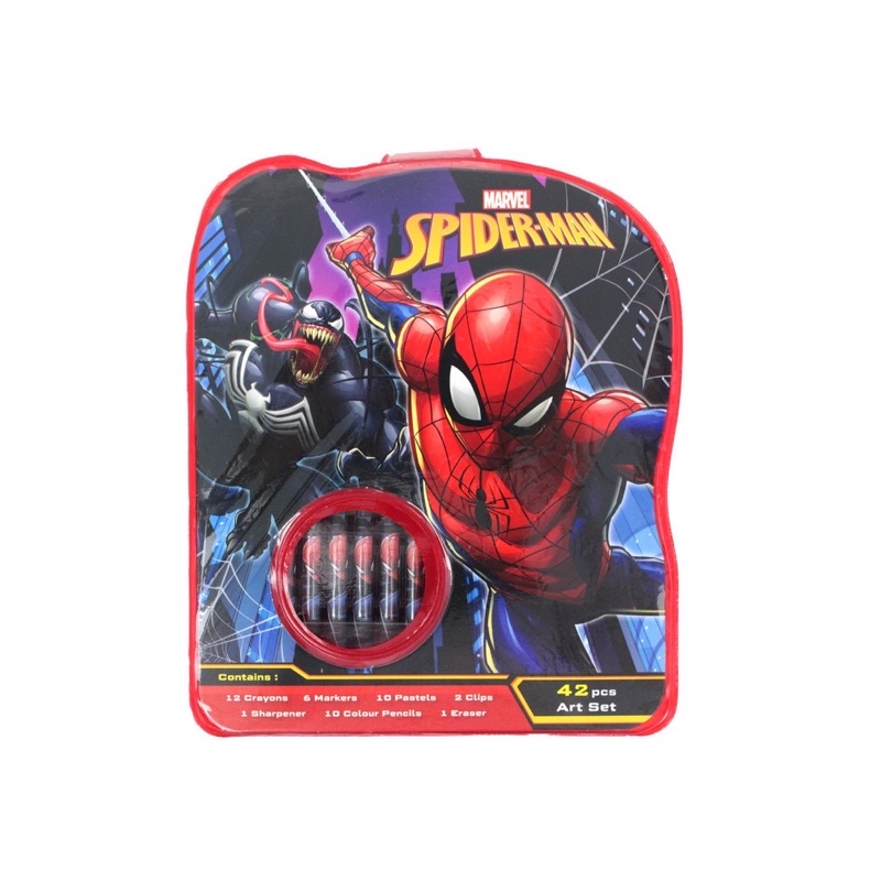 Marvel Spiderman 42Pcs Art Set Kids Colouring Set | Shopee Malaysia