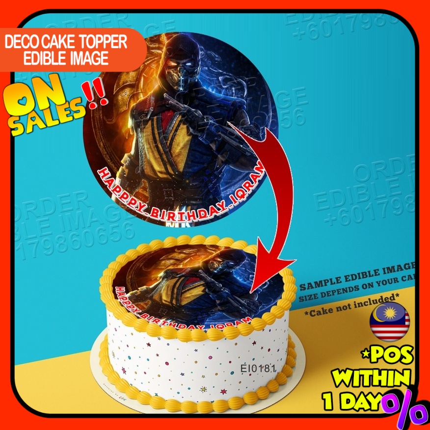 Printing EI Mortal Kombat Edible Image Print Cake Photo Icing Paper ...