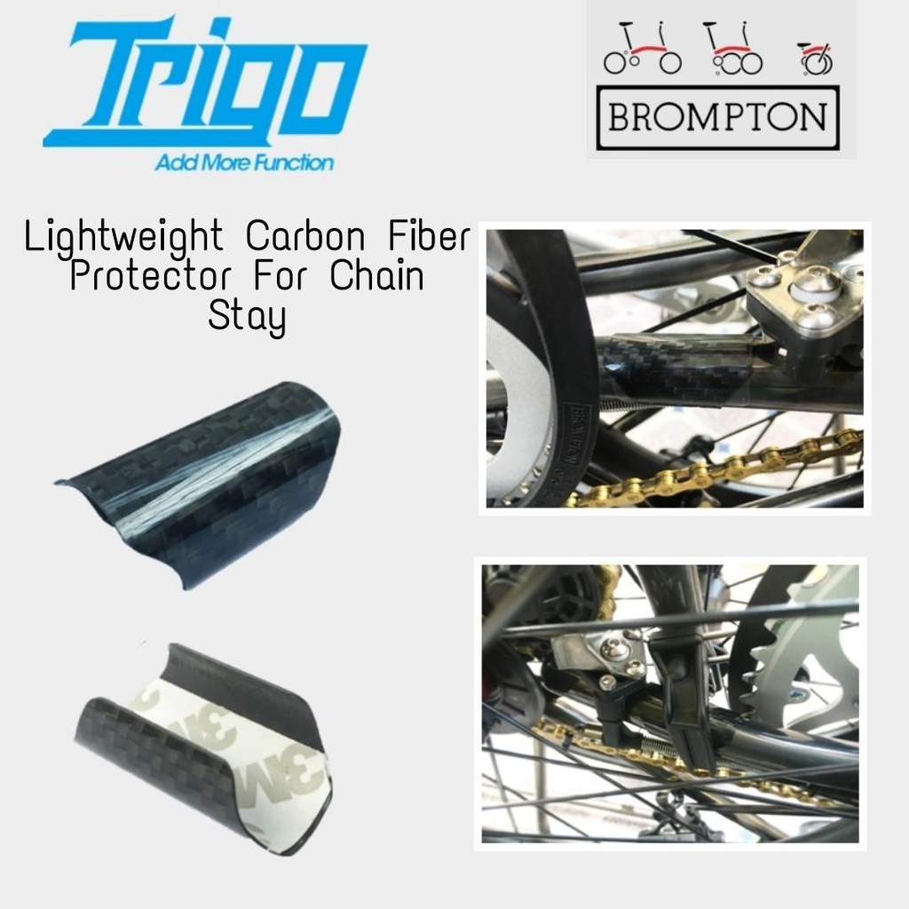 Trigo Lightweight Carbon Fiber Protector For Brompton 3isxty pikes folding bike Chain Stay 1.1g ...