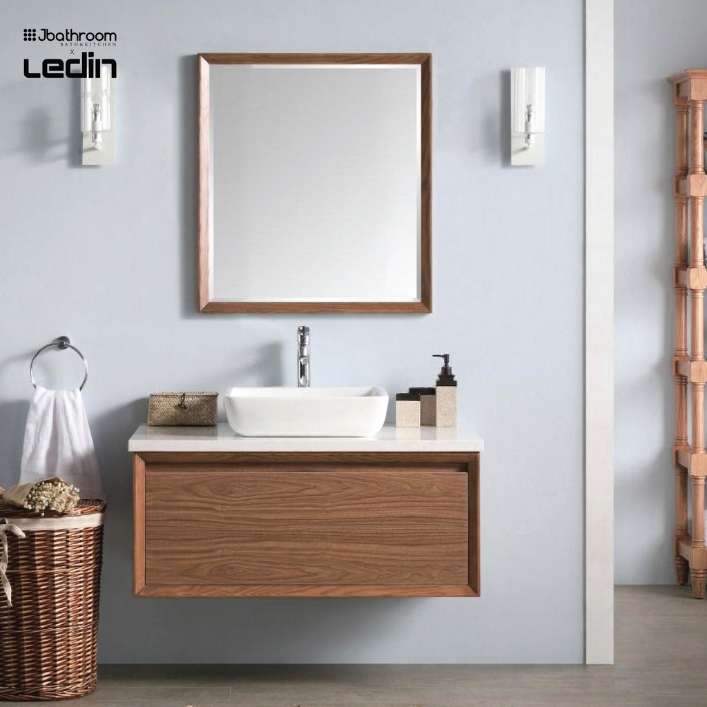 Ledin LD-7046-2 solid wood vanity bathroom cabinet 1000mm | Shopee Malaysia