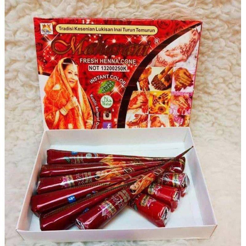 Maharani Fresh halal Henna Cone Inai Maharani Kon/Lukis Size Besar ( 1 ...