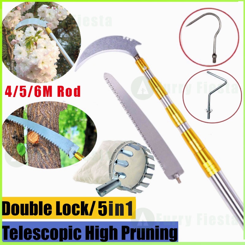7M Telescopic Rod Branch Pruning Saw Tree Cutter Grass Sickle Fruit ...