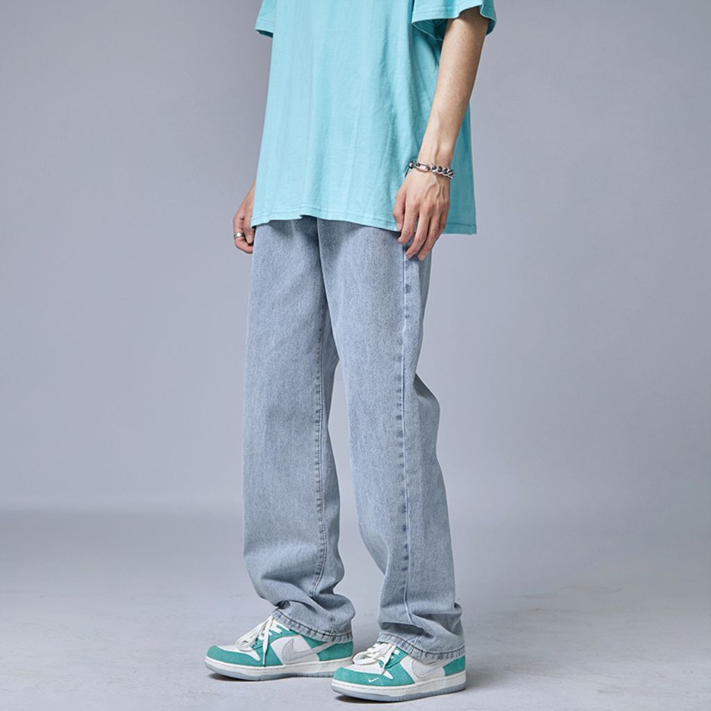 Men's Jeans Wide Tube Style No Ruffles Hot Trend 2022 QD04 | Shopee ...