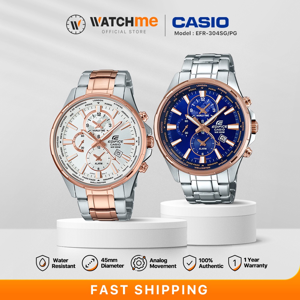CASIO EDIFICE EFR-304 Fashion Business Analog Men Watch Water ...