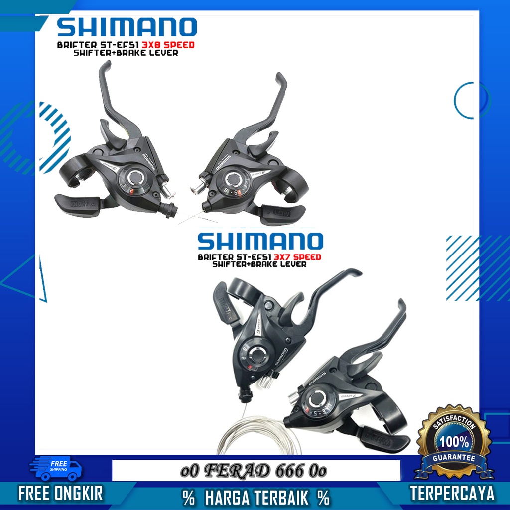 Brifter Shifter Brake Lever 7/8 Speed Model Shimano ST-EF51 Pair L/R ...
