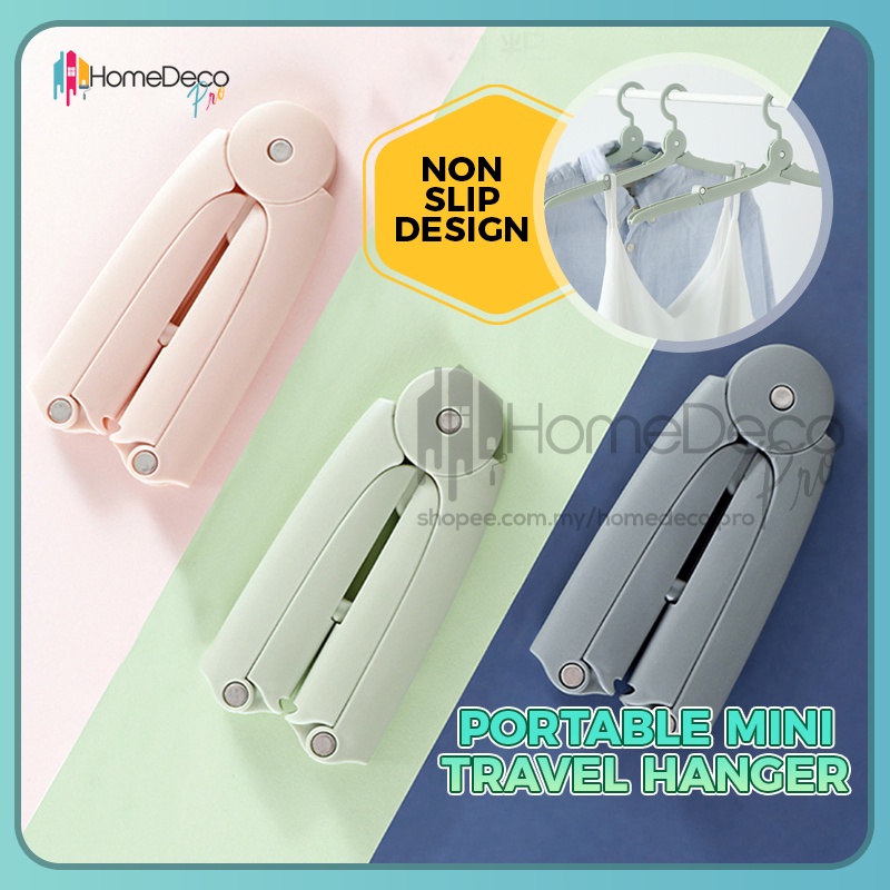 Foldable Collapsible Plastic Portable Non Slip Clothes Hangers Folding ...