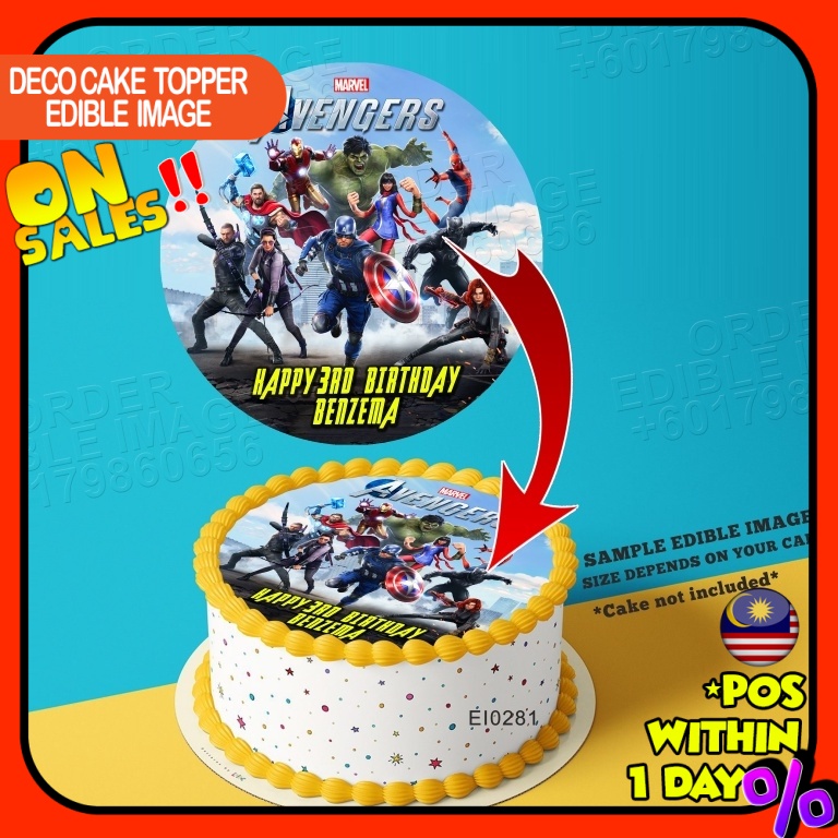Printing EI Marvel's Avengers Edible Image Print Cake Photo Icing Paper ...