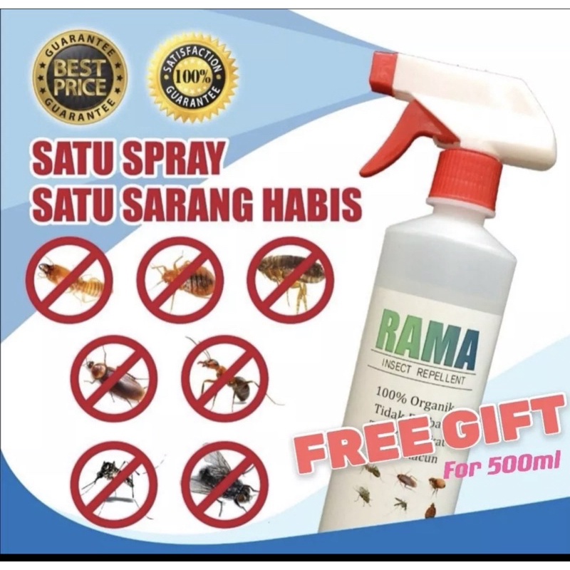 RAMA Insect Repellent | Spray Serangga Organik (Sesuai Untuk Kutu, Semut, Pepijat, Lipas dan ...
