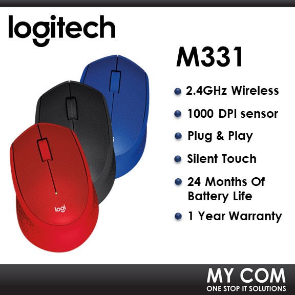 Logitech M331 Silent Plus 1000 DPI 2.4 GHz Wireless Mouse With Silent ...