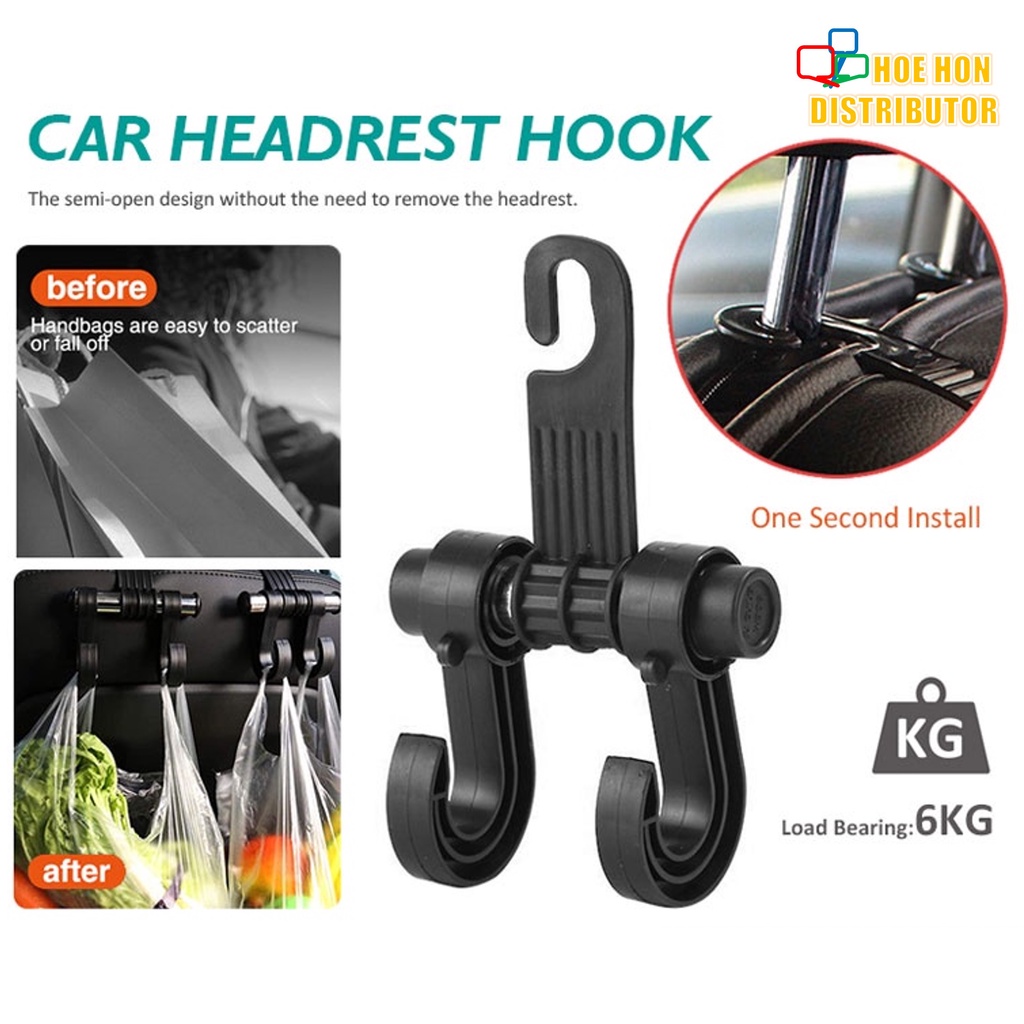 Automobile Vehicle Car Seat Hanger Headrest 2 Hooks Grocery Sundries ...