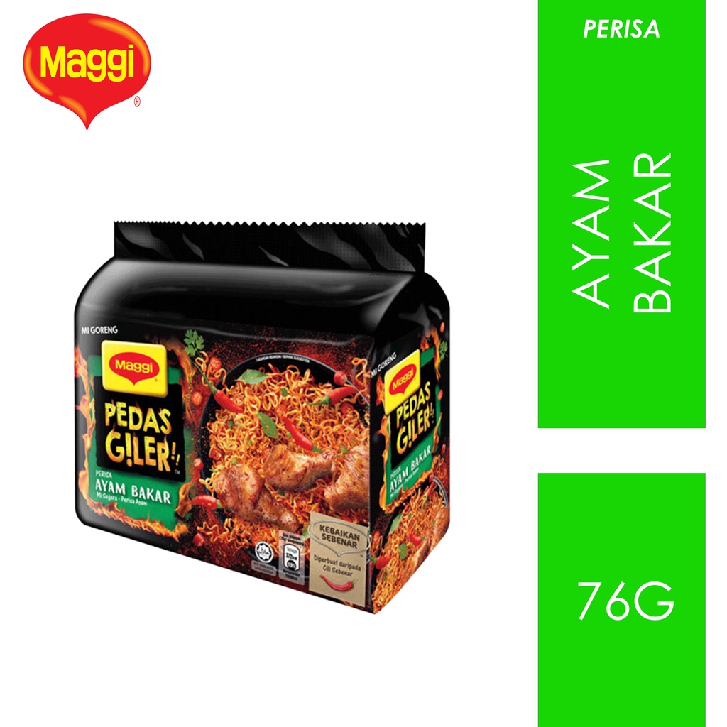 Maggi Pedas Giler Instant Noodle, 5packs Ayam Bakar/Seafood Berapi/Tom Yummz | Shopee Malaysia