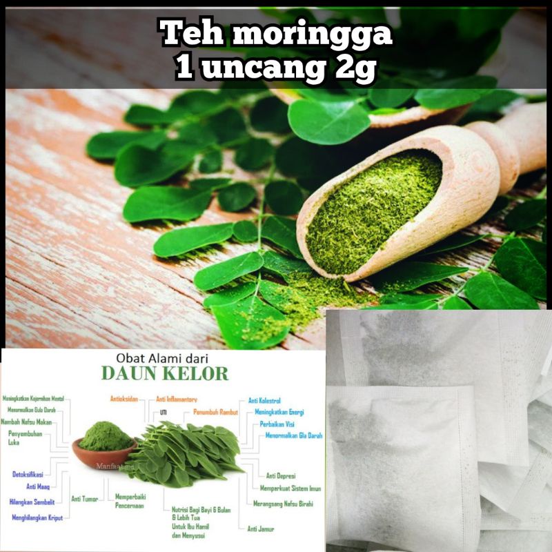 (40pcs) TEH MORINGA tea bags/ teh daun kelor /moringa oleifera(1 uncang ...