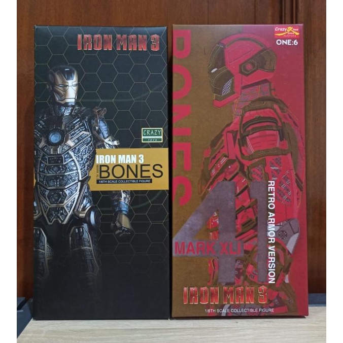 Crazy Toys Iron Man 3 MK 41 BONES/Retro Armor 1/6 - Mark 41-30 Cm ...