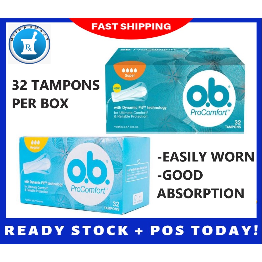 OB PRO COMFORT TAMPONS 32'S [REGULAR/SUPER] | Shopee Malaysia
