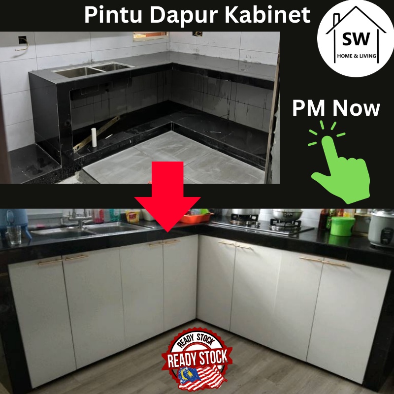 SW Dapur Kabinet Pintu Siap Frame Kitchen Cabinet Full Set Cabinet Door ...