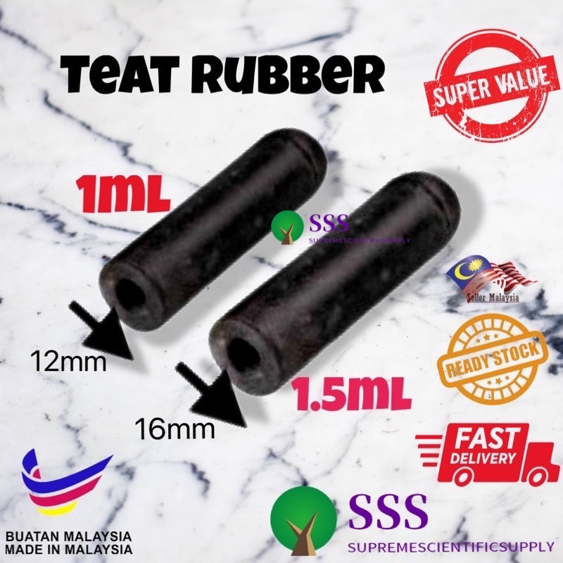 [Ready Stock]Teat Rubber for Glass Pasteur Pipette/dropping glass tube ...
