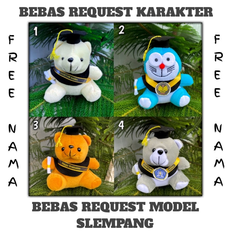 15cm Teddy Bear GRADUATION Doll / NAME Slempang / Graduation Sling ...