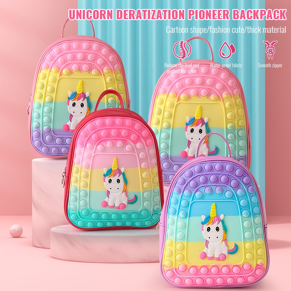 Large pop it backpack for kids Cartoon School Bag Fashion Gift bag ...