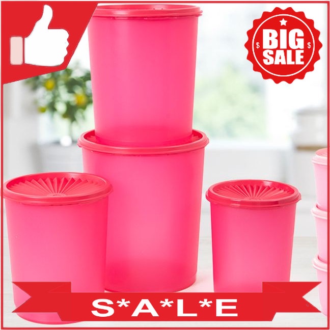 Tupperware Deco Canister Set 4 Original Tupperware | Shopee Malaysia