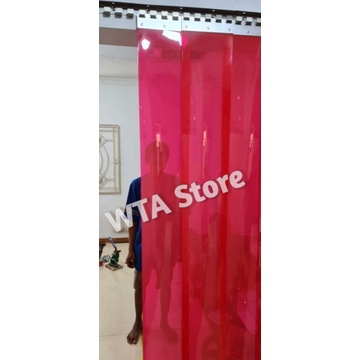 MERAH PVC STRIP CURTAIN PLASTIC CURTAIN per Meter RED RED | Shopee Malaysia