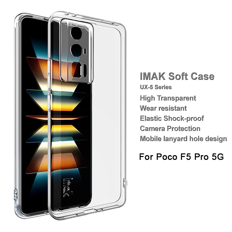 Original Imak Casing Poco F5 Pro 5G Transparent Soft TPU Back Case ...