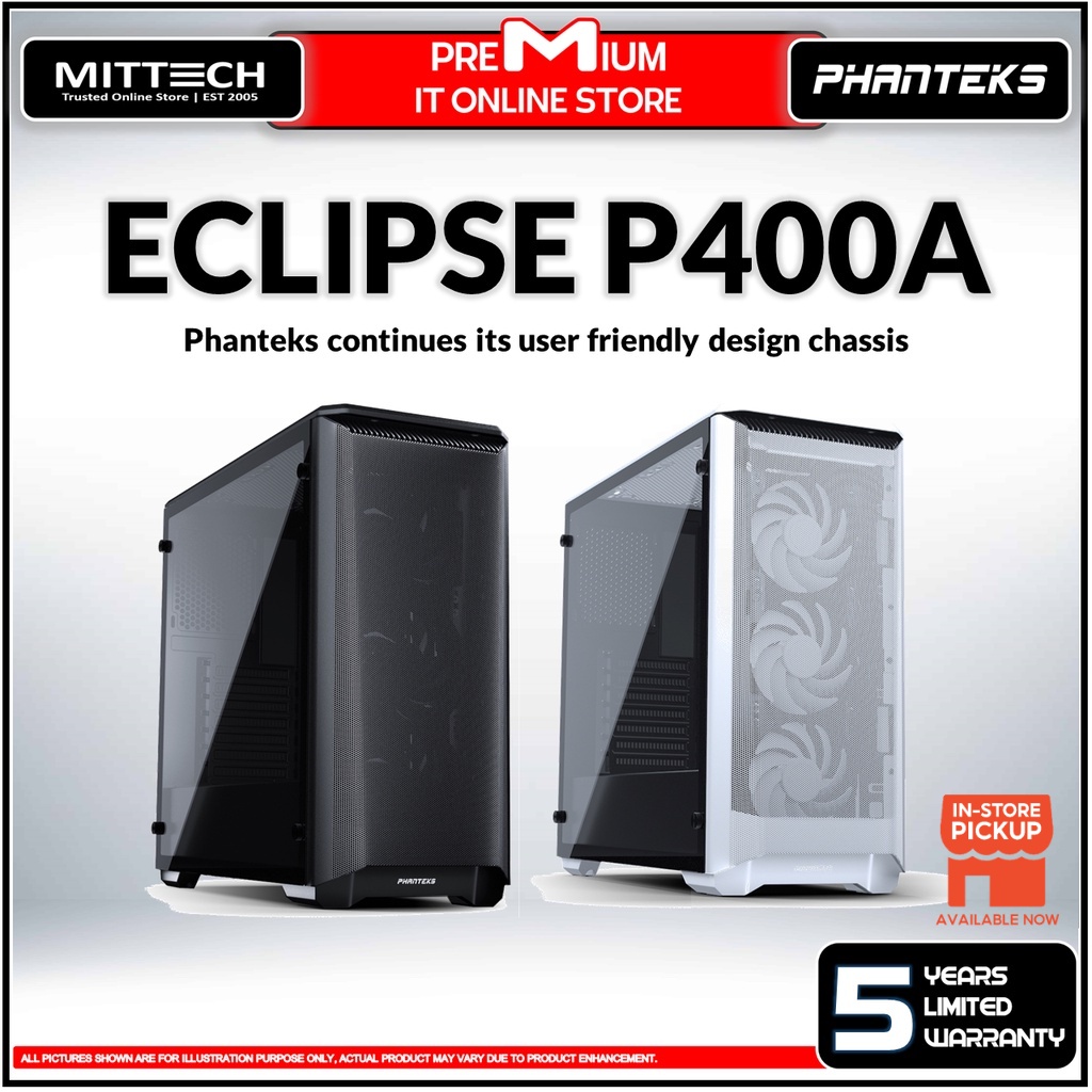 Phanteks ECLIPSE P400A DRGB Powder Coated Steel Case | Mid tower ...