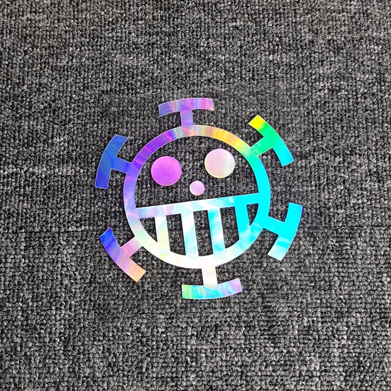 Car Stickers ONE PIECE Luffy Trafalgar Law Anime Reflective Decoration ...