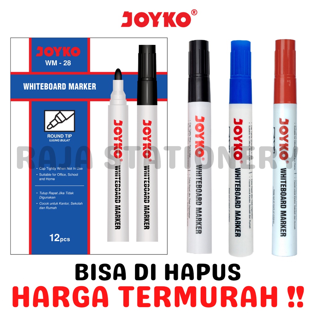 MERAH JOYKO WHITEBOARD MARKER BLACK BLUE RED / JOYKO BLACK BLUE RED ...