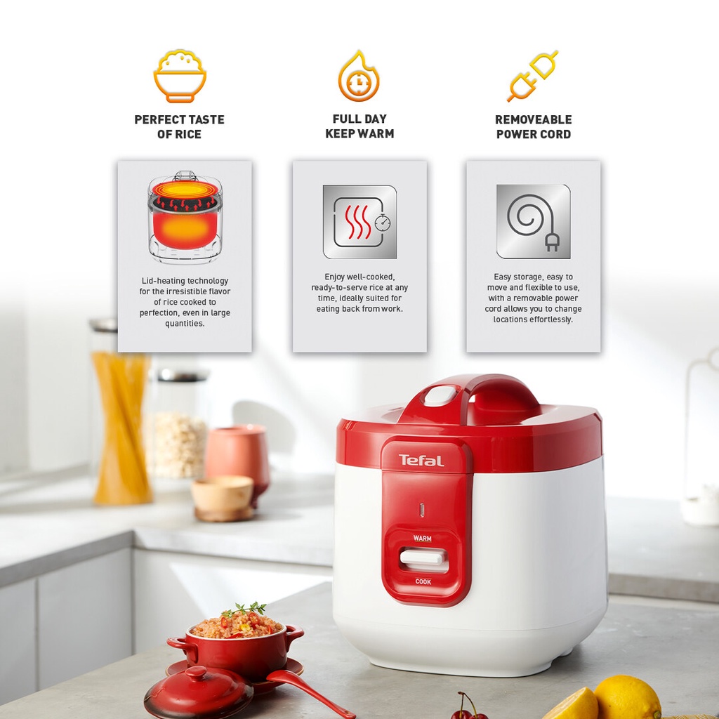 Tefal Everforce Mechanical Jar Rice Cooker 11cups - 2.0L (RK3625) (rice ...