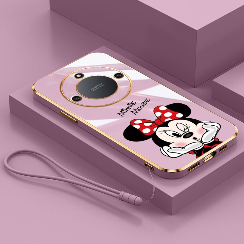 Honor X9c 5G X9b X9a 5G X6 X8 5G Glossy Cute Minnie Mouse Casing Square ...
