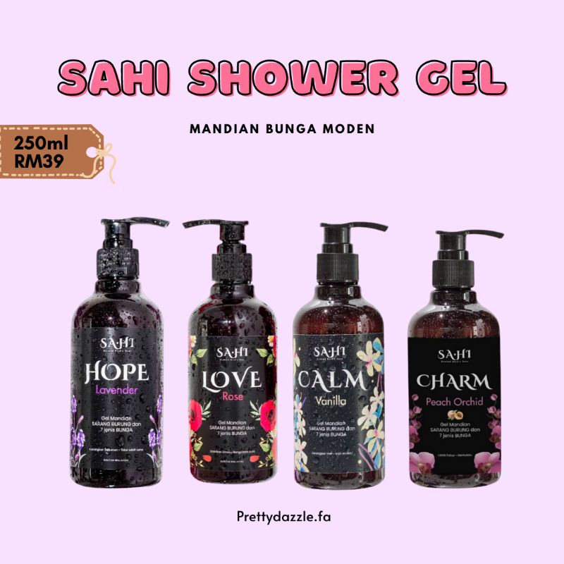 SAHI SHOWER GEL MANDIAN BUNGA MODEN HOPE LOVE CALM LAVENDER ROSE ...