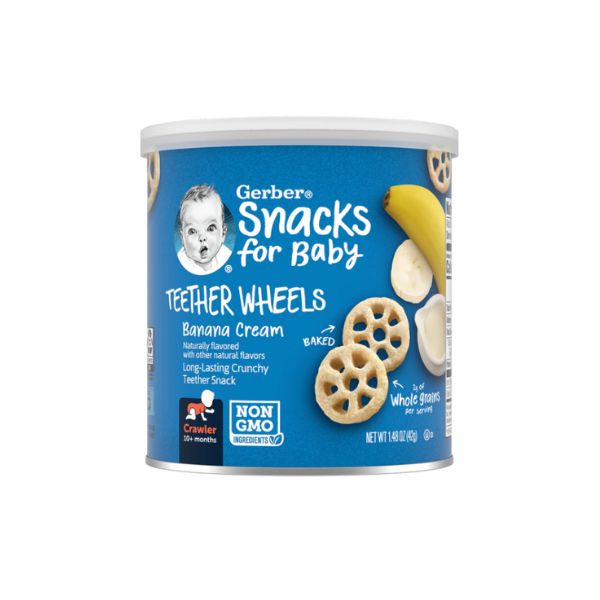 Gerber Teether Wheels - Banana Cream /Snek Nasi Bayi Tumbuh Gigi ...