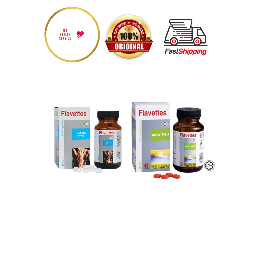 Flavettes Cal D3 600mg (60's) / Flavettes Daily Plus Tab (60's ...