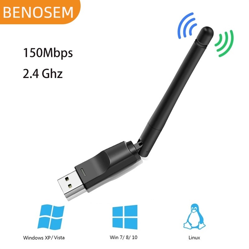 Benosem USB Wifi Adapter MT7601 Wi-fi Dongle 150Mbps 2.4Ghz Antenna ...
