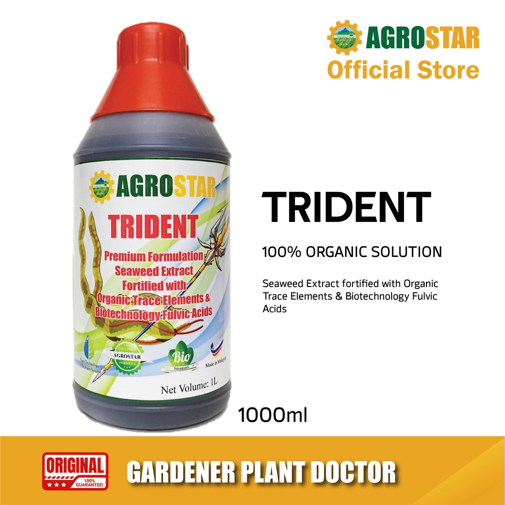 AGROSTAR Trident Premium Formulation Seaweed Extract Fortified With Organic Trace Elements ...