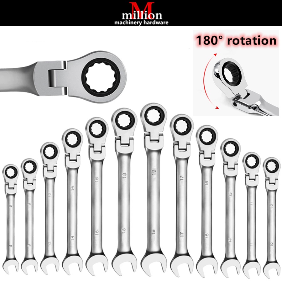 6-24mm Flexible Head Gear wrench Ratchet Combination Ratchet Wrench ...