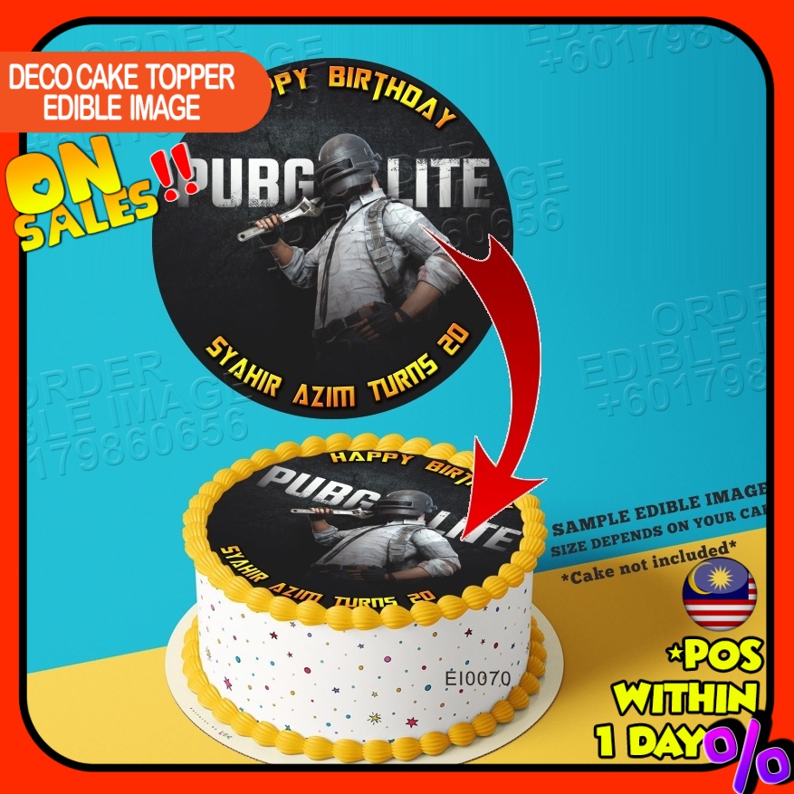 Printing EI Pubg Lite Edible Image Print Cake Photo Icing Paper ...